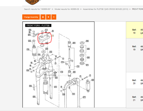 Harley-Davidson Heritage Springer Upper Triple Tree Clamp Crossbones ...