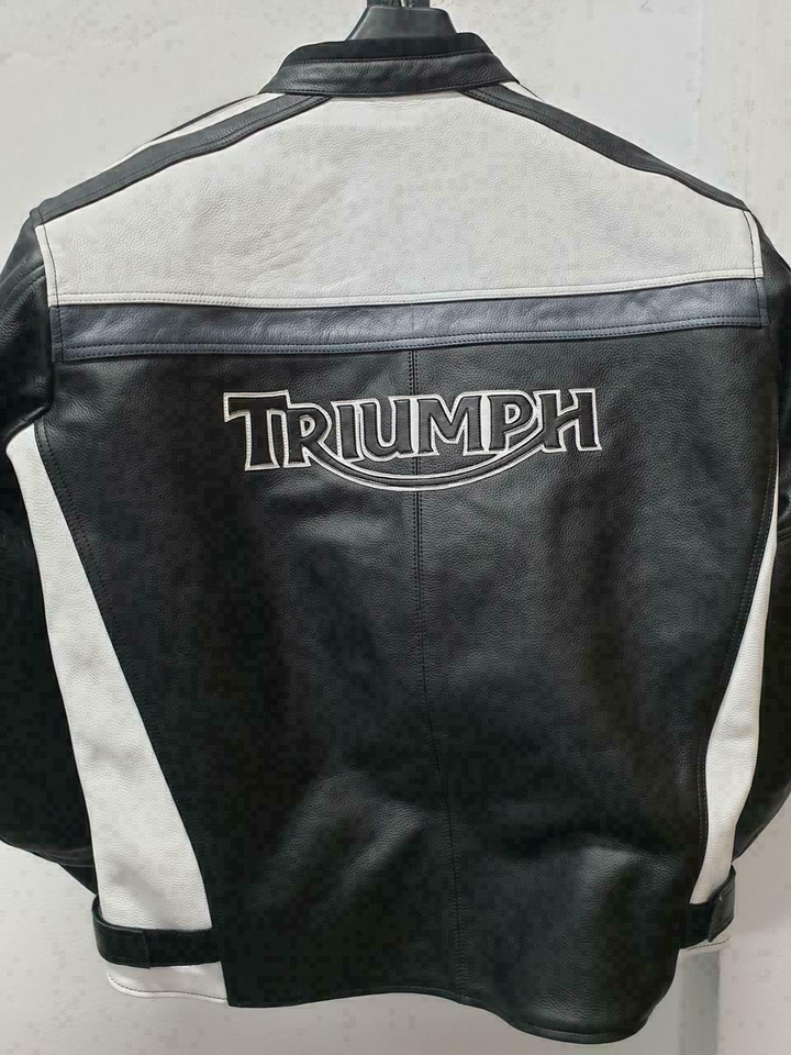 TRIUMPH Motor Bike Sport Racing Motorcycles Riding 100% Genuine Leather ...