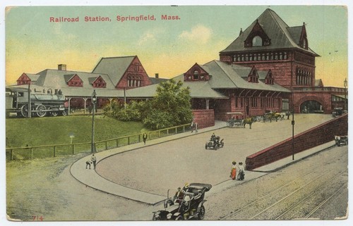 Railroad Station Springfield Massachusetts Postcard | eBay