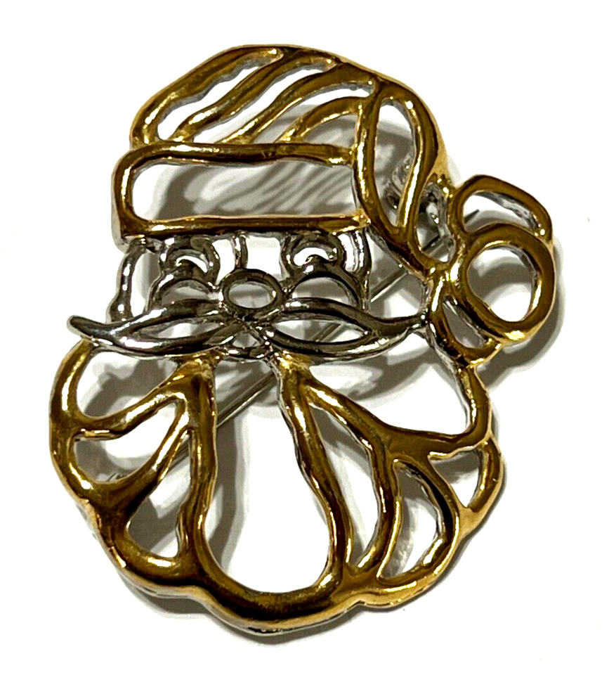 Gold And Silver Tone Christmas Santa Brooch Ready To Wear | eBay