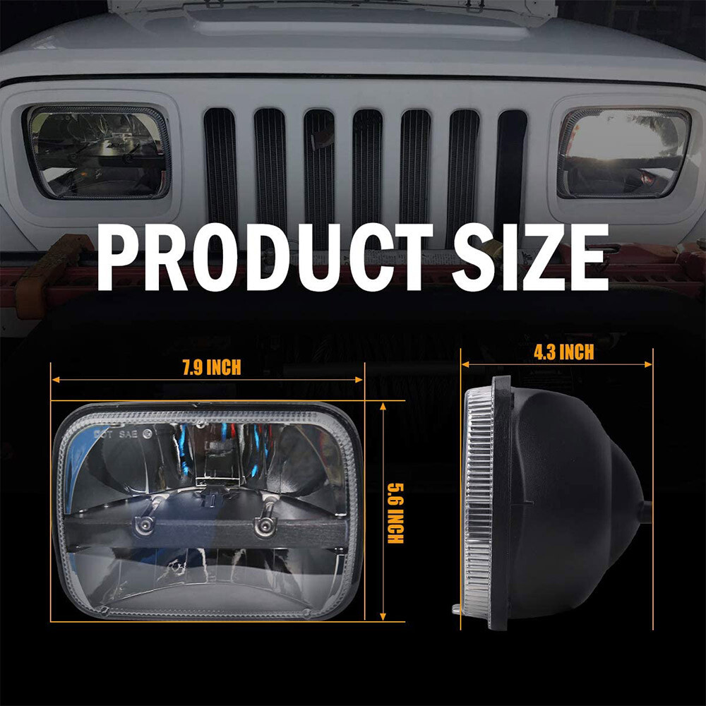 105W 7x6 5x7 LED Headlight Hi/Lo Sealed Beam For Sterling Truck LT9500 ...