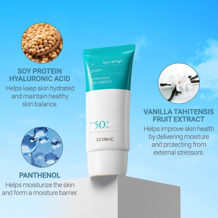 SCINIC Enjoy Super Mild Sun Essence SPF50+ PA++++ 50ml Essential Sun ...