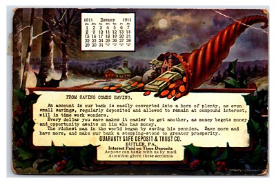 Early 1900s - "January Calendar" - Butler Pennsylvania Postcard (Posted ...