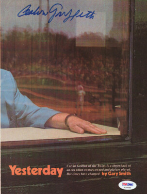 Calvin Griffith Autographed Signed Magazine Page Photo Senators PSA/DNA ...