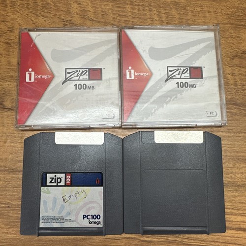 Lot Of 2 Iomega Zip Disk 100MB PC Format Retro IBM PC100 2000 ...