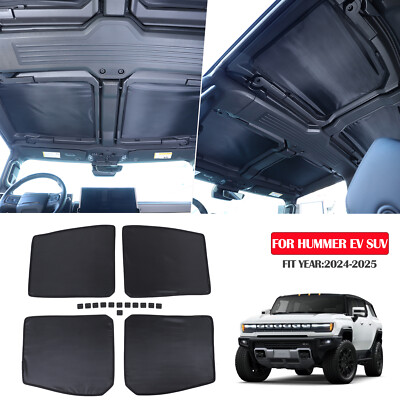 Glass Roof Sunshade Front & Rear Top Windows Sun Shade For Hummer EV ...
