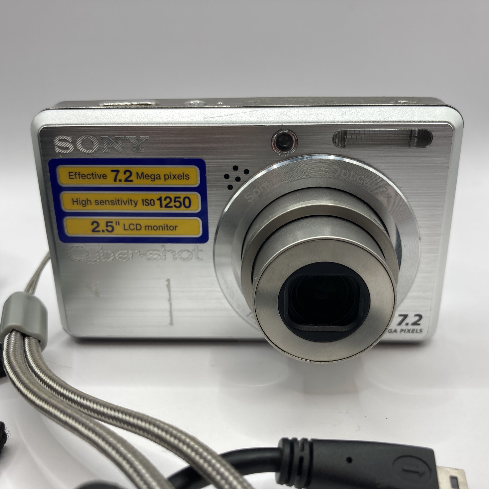 Sony Cyber-shot DSC-S750 7.2MP Digital Camera w/ Battery Case & 1GB ...