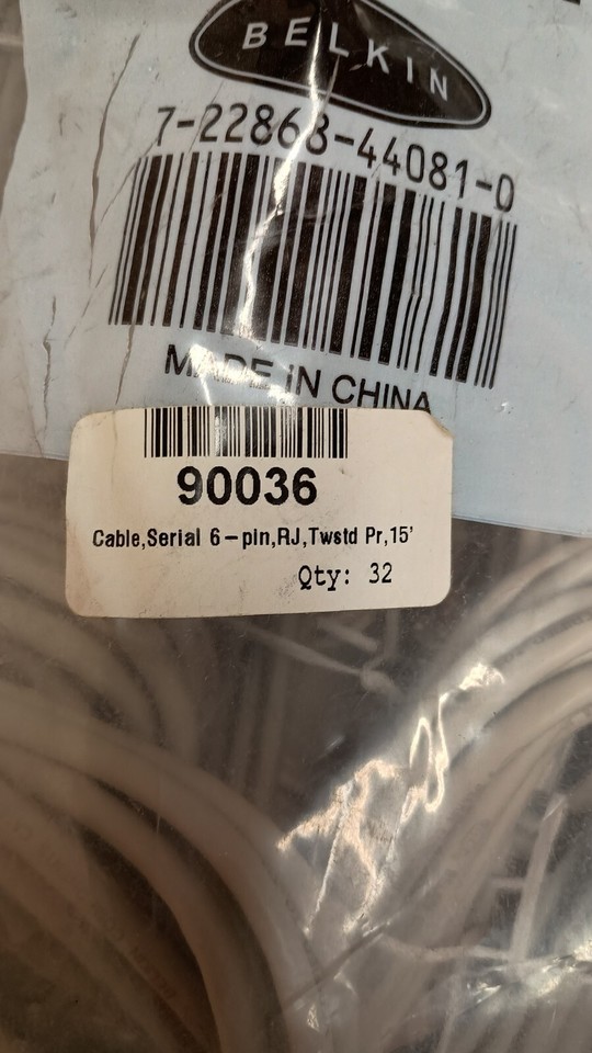Belkin Gray 15' ft Telephone Line Cord Phone Cable Extension Wire RJ12 ...