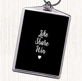 Black White Like Share Win Quote Bag Tag Keychain Keyring | eBay UK