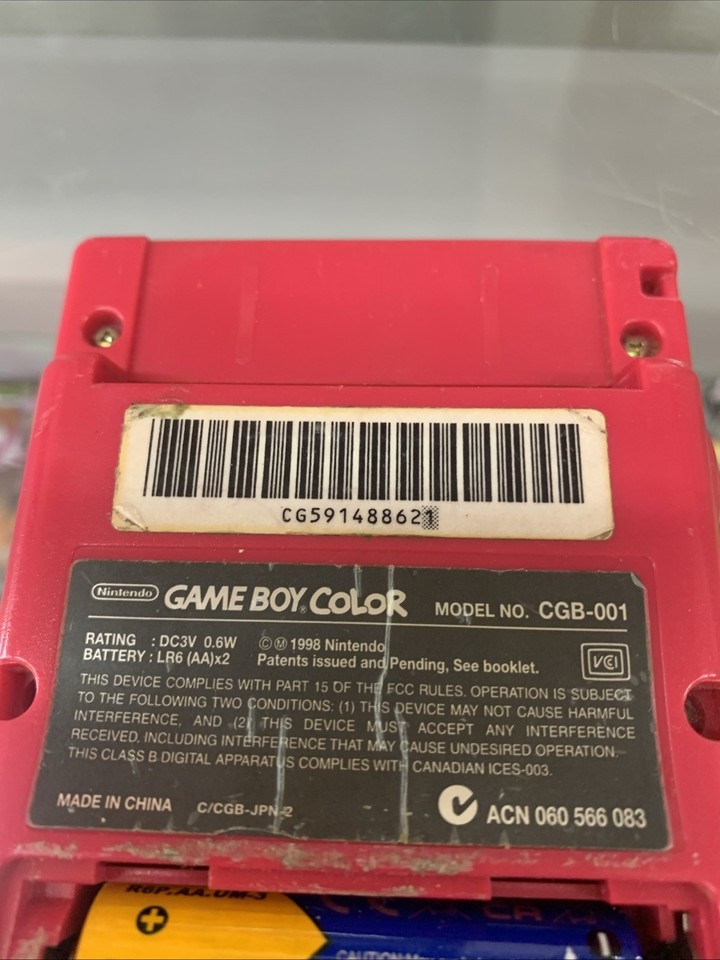 Nintendo Game Boy Color Berry Red CGB-001 Handheld Console | eBay