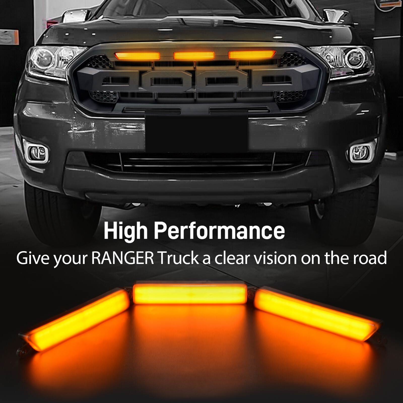 LED Raptor Lights for 2019 2020 2021 Ranger Front Grille Grill Light ...