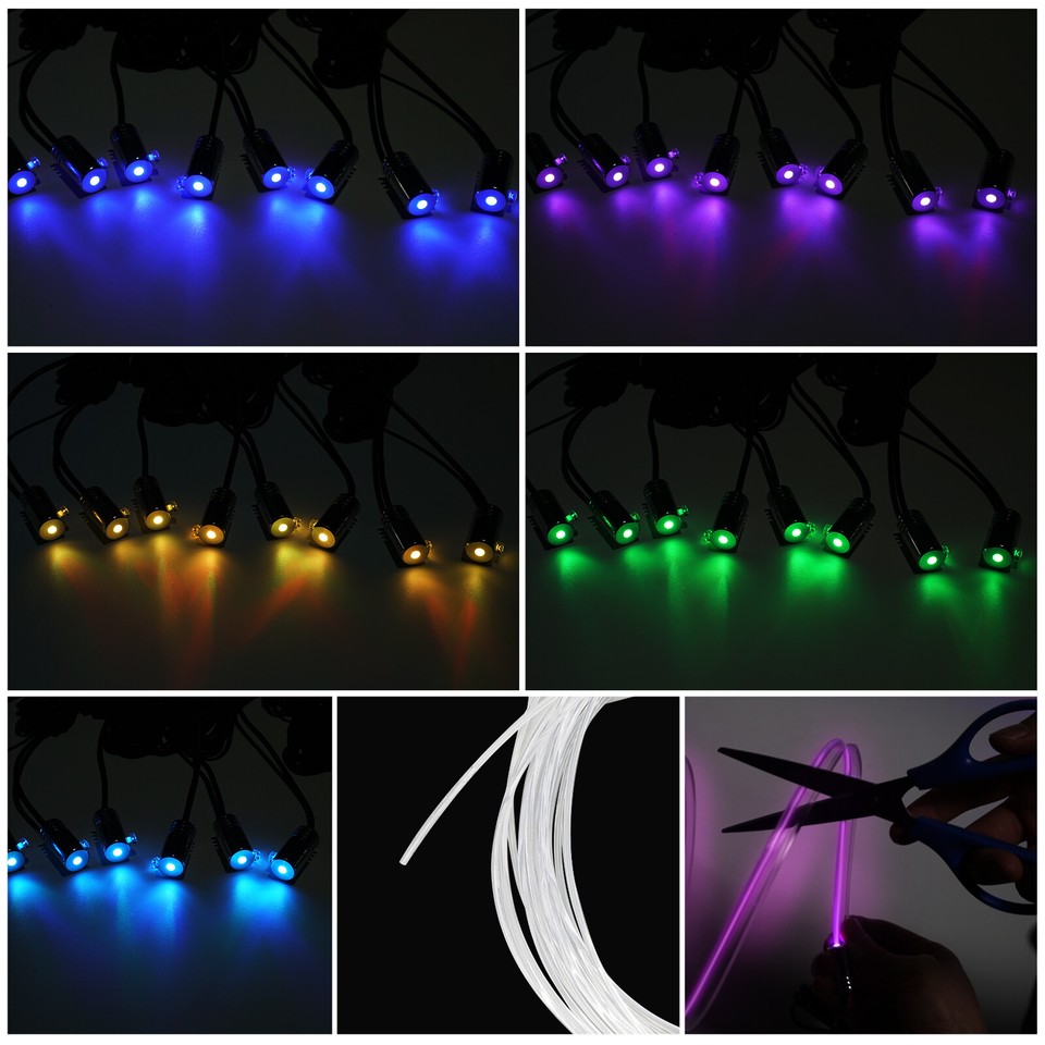 8M RGB LED Car Interior Fiber Optic Neon Light Strip Atmosphere ...