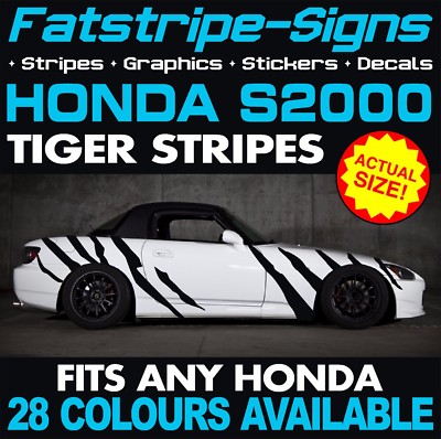 to fit HONDA S2000 TIGER STRIPES GRAPHICS DECALS STICKERS TYPE R S VTEC ...