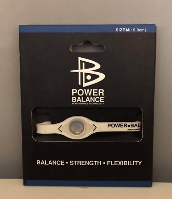 Power Balance Band - White with Black words - Size Medium | eBay Australia