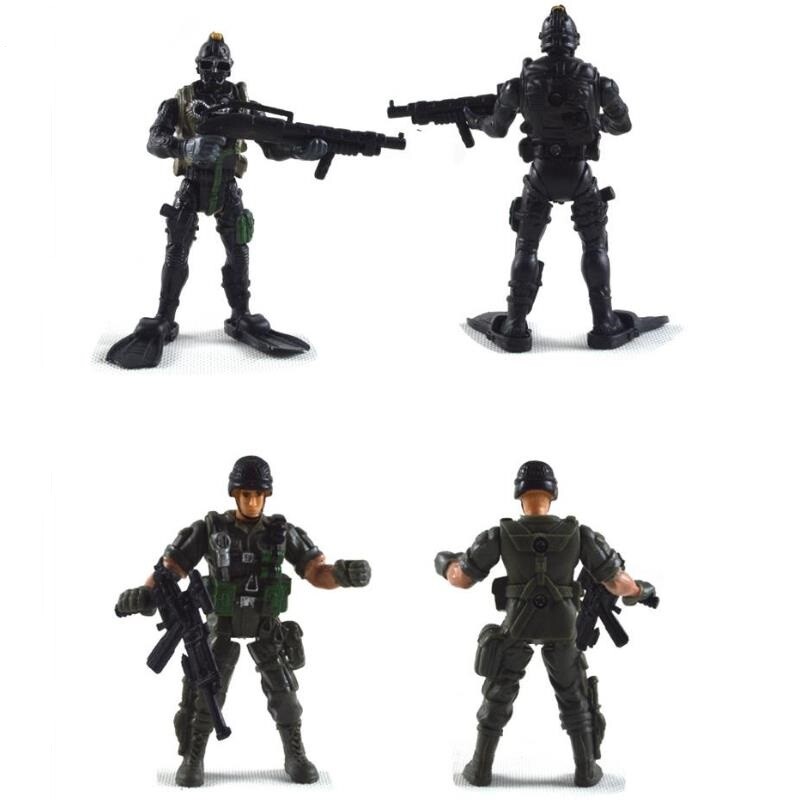 6pcs 1/18 Plastic Special Force Action Figures 10cm Army Men Soldier ...