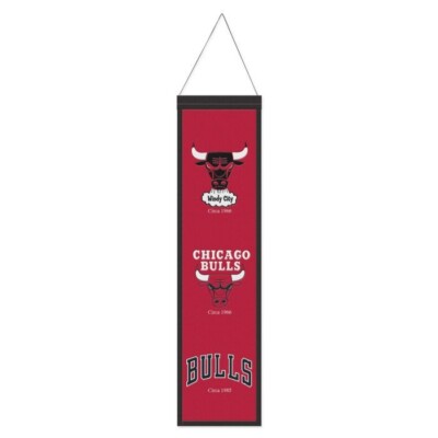 Chicago Bulls NBA Heritage Banner Embroidered Wool 8" X 32" | eBay
