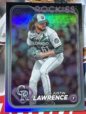 Justin Lawrence 2024 Topps Series 1#259 Rainbow Foil Parallel Rockies ...