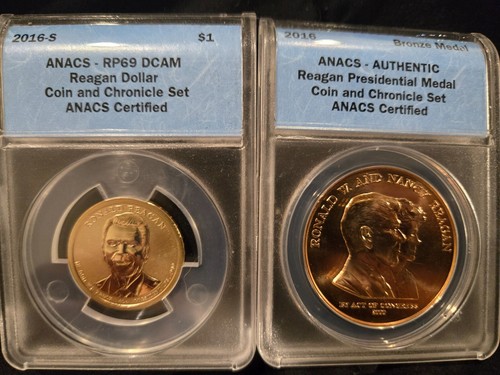 2016 Ronald Reagan Reverse Proof Dollar ANACS RP69 and Presidential ...