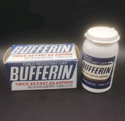 NOS Vintage 1970's - 80's Bufferin Analgesic Tablets Rare HTF | eBay
