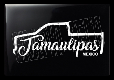 TAMAULIPAS MEXICO CAMIONETA STICKER CALCOMANIA DECAL DE VINILO BLANCO ...