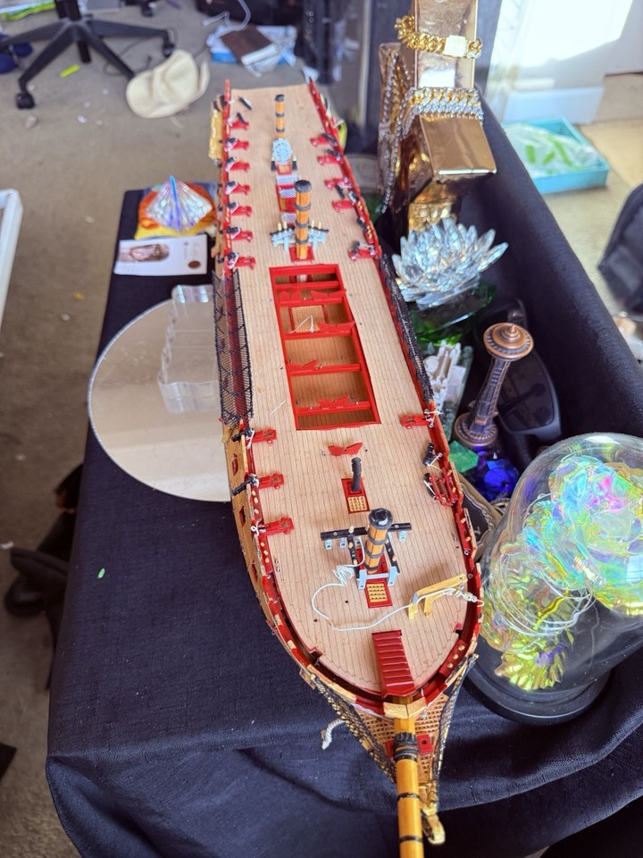 USS Constitution Pre-Built Wooden Ship Model Display with Stand ...