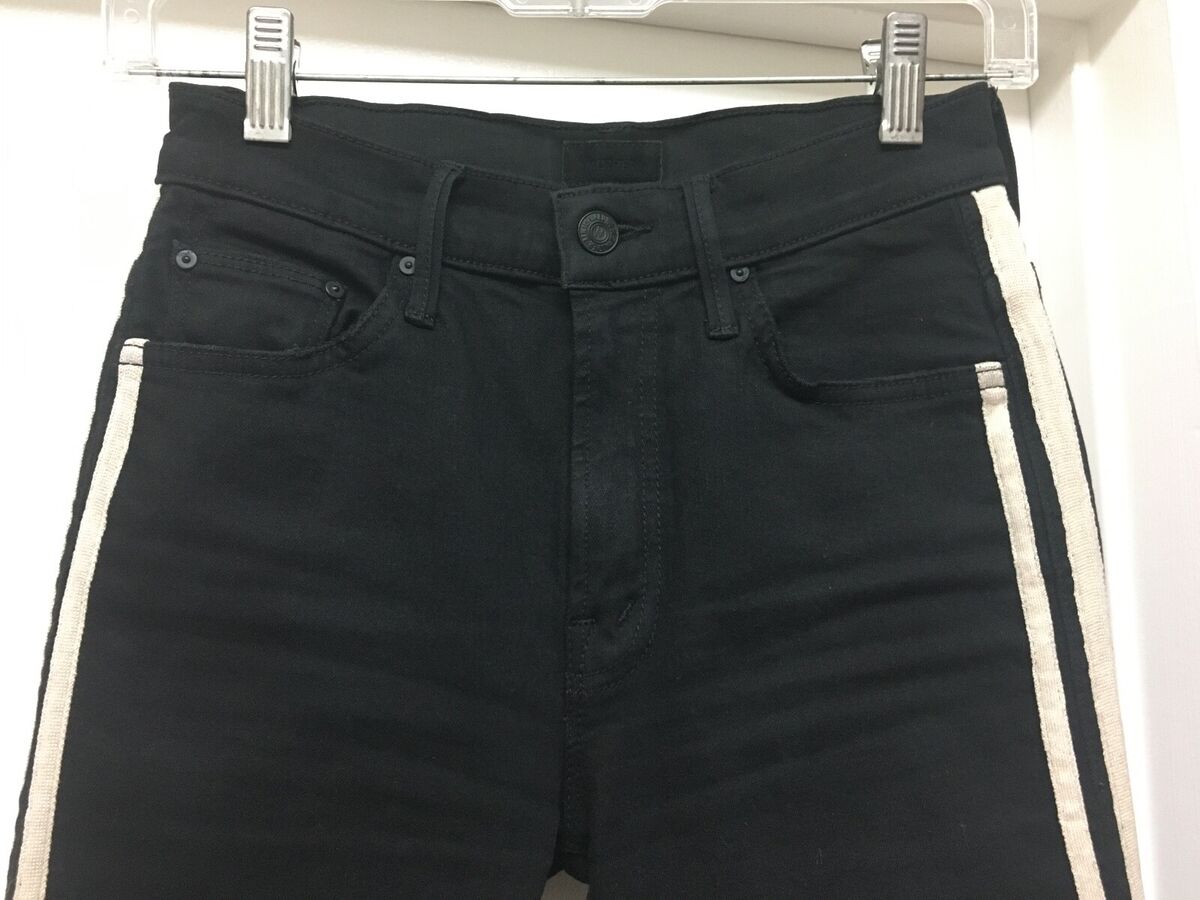 MOTHER Denim Insider Crop Step Fray Black Guilty Racer Jeans MOTHER Denim Insider Crop Step Fray Black Guilty Racer Jeans
