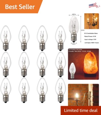 15W Himalayan Salt Lamp Bulbs: Dimmable, Long Lasting - 12 Pack ...