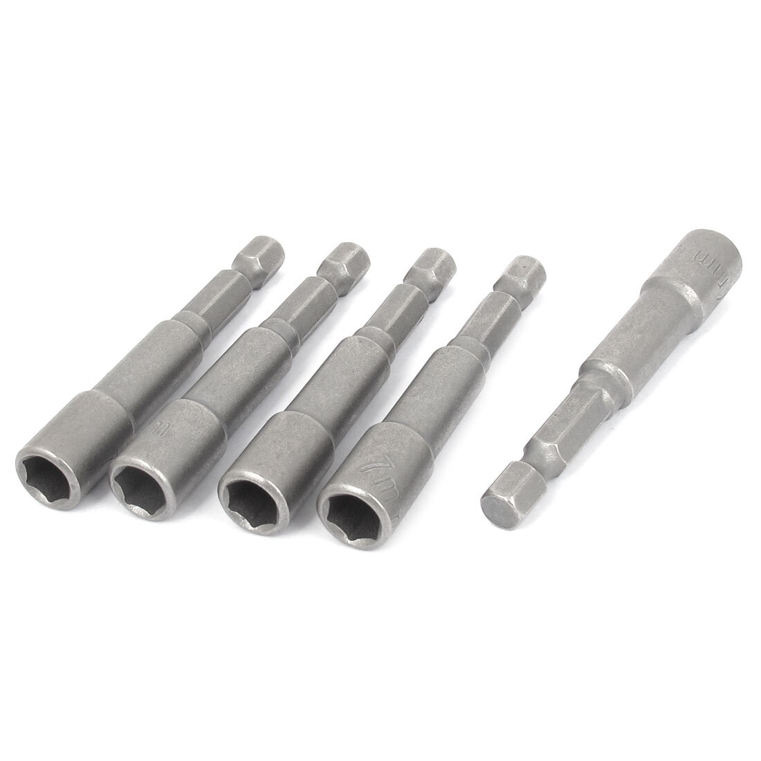 5pcs 1/4" Shank 7mm Hex Socket Impact Nut Setter Driver Bit Gray Non ...
