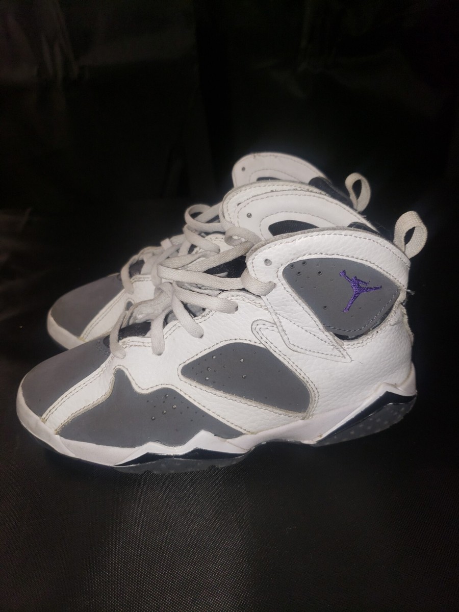 Jordan 7 Flint Kids 1.5 Y White Grey Purple | eBay