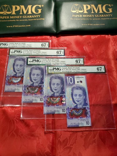 2018 Bank of Canada $10 Dollars vertical bank note BC-77 PMG 67 EPQ Gem ...