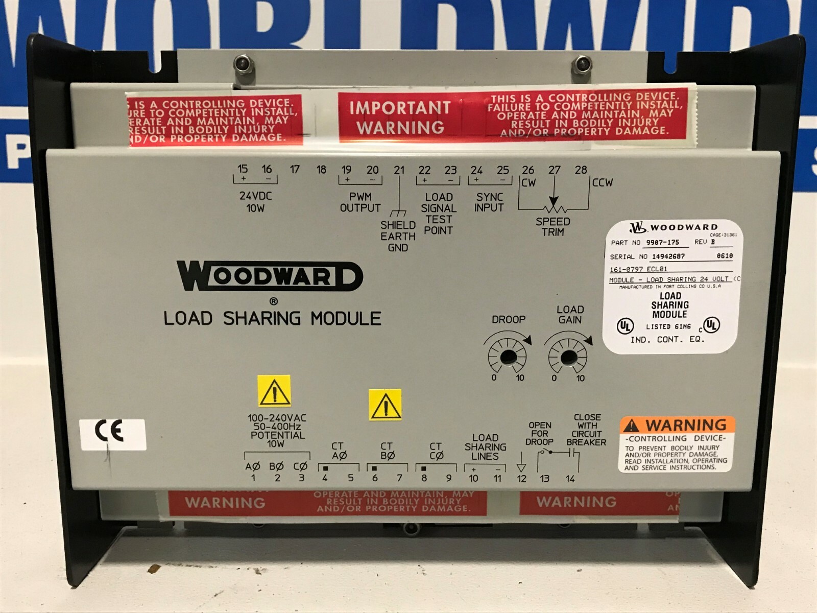 Woodward Load Sharing Module 2301A P/N 1610797 3091583 for sale online ...