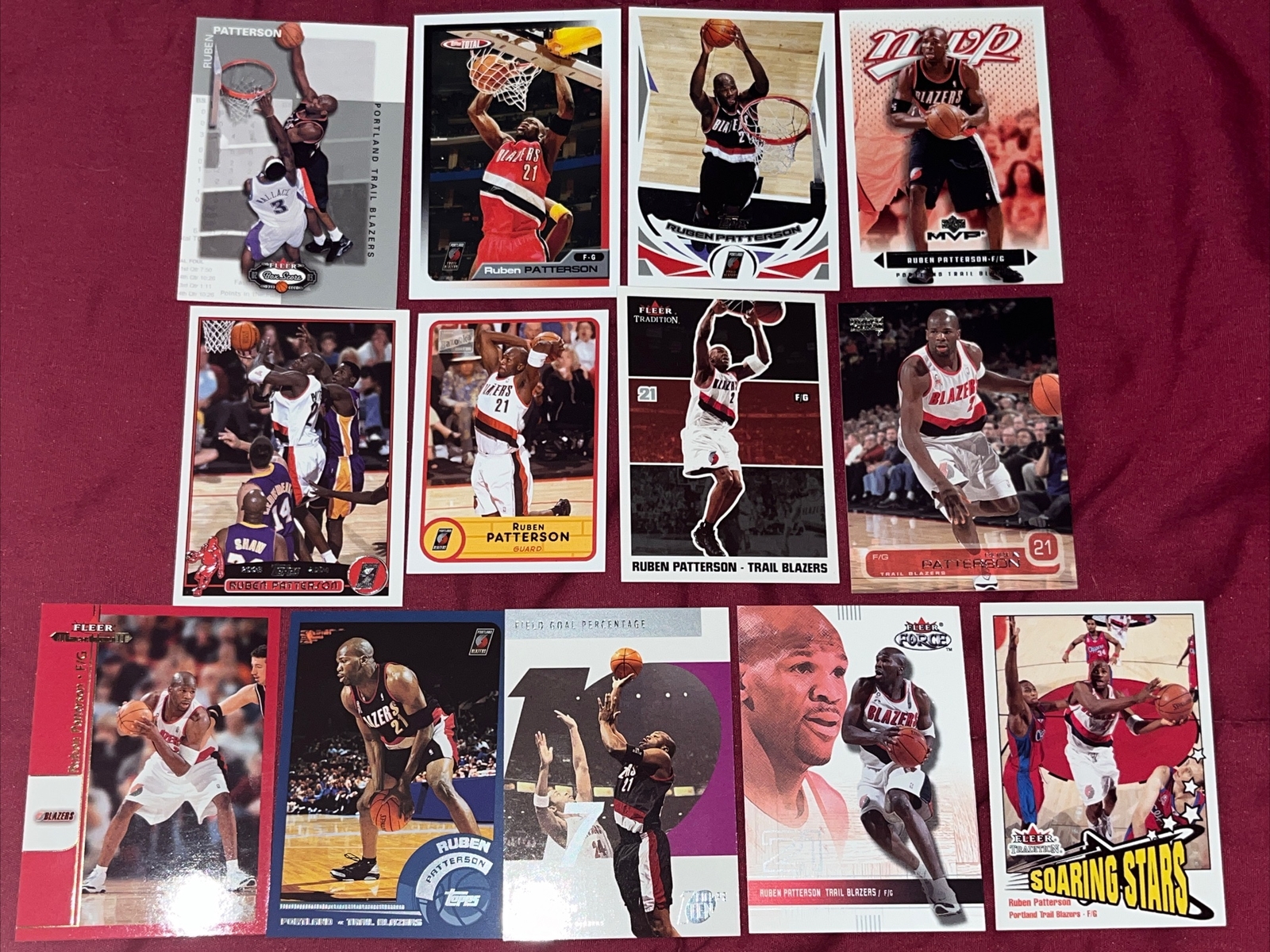 NBA Lot 13 Ruben Patterson Cards Portland Trailblazers Fleer Maximum ...