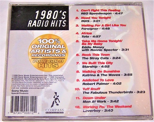1980's Radio Hits: Pure Gold Hits by Various Artists (CD, Sony) | eBay