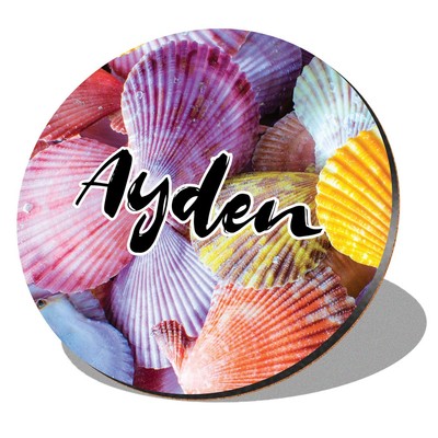 1 x Round Coaster - Name Ayden Sea Shells Lettering #264425 | eBay