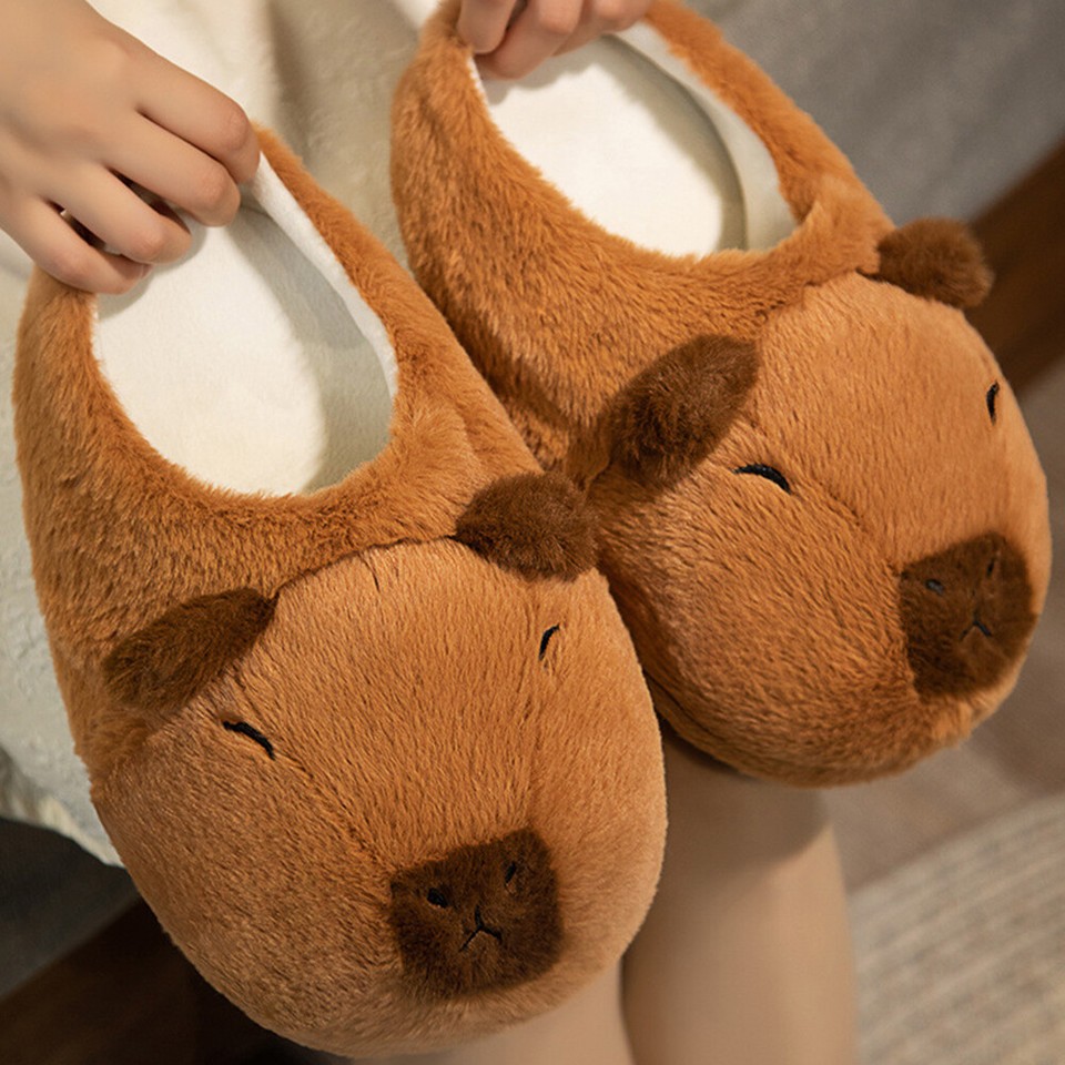 Women Plush Capybara Slippers Soft Capybara House Slippers Indoor Home ...