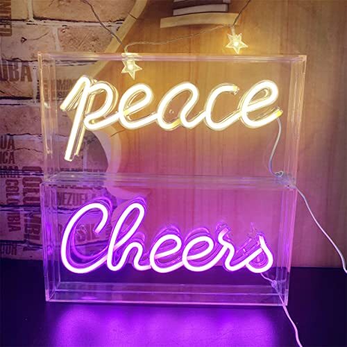 Cheers Neon Sign LED Decorative Light Sign USB Light Box Neon Letters ...