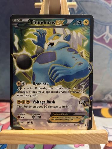 Pokémon TCG Thundurus EX 98/108 XY Roaring Skies Full Art MP | eBay UK
