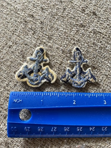 Pair Of WWII US NAVY Wave Military Badge Patches Anchor Female Uniform ...