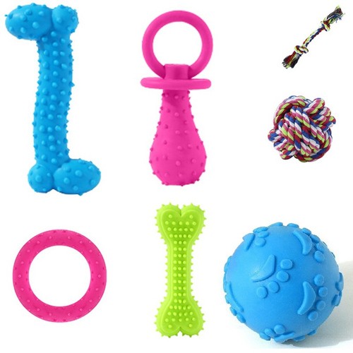 Puppy Pet Toy Rubber Bite- Dog Toy Tooth Cleaning Bite Training5646 ...