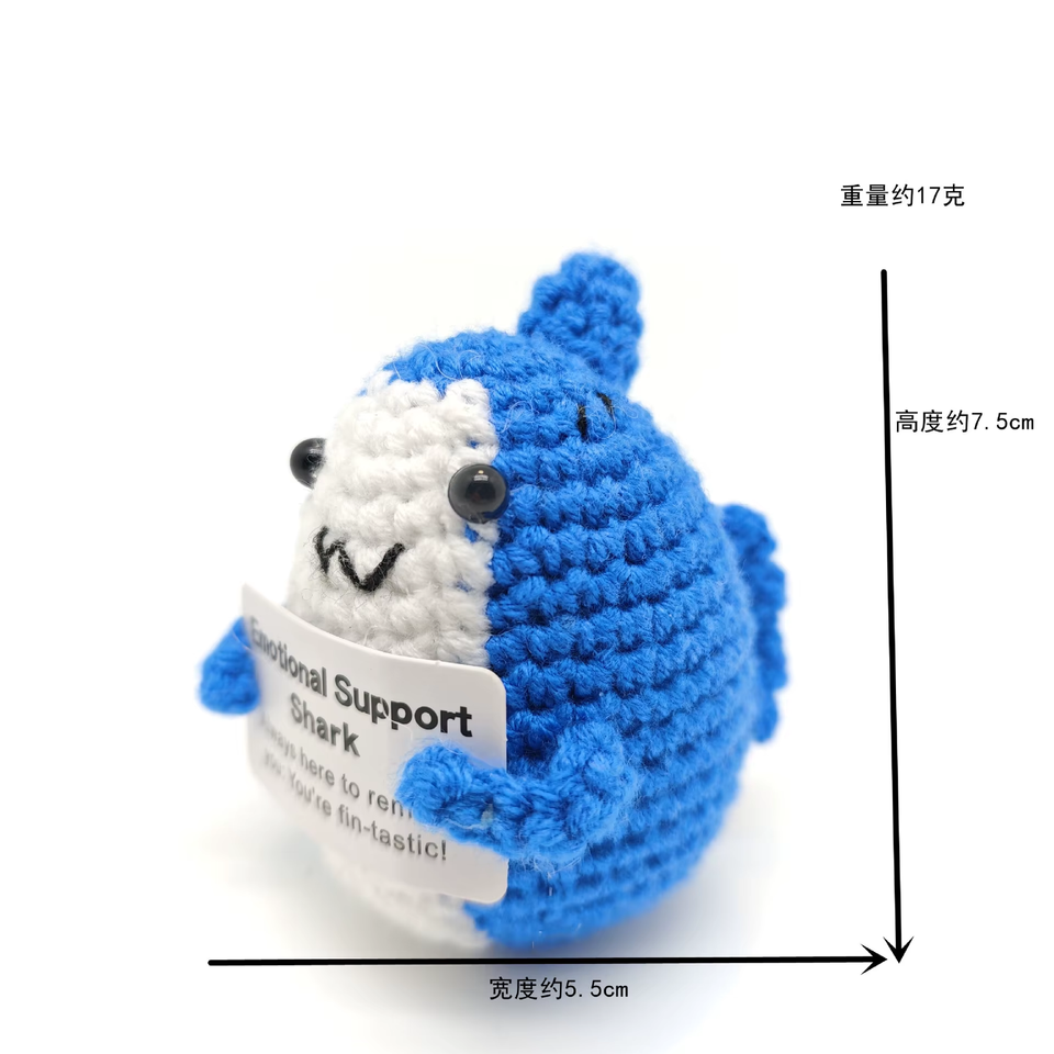 Cute Emotional Support Doll Positive Crochet Animal Bookshelf ...
