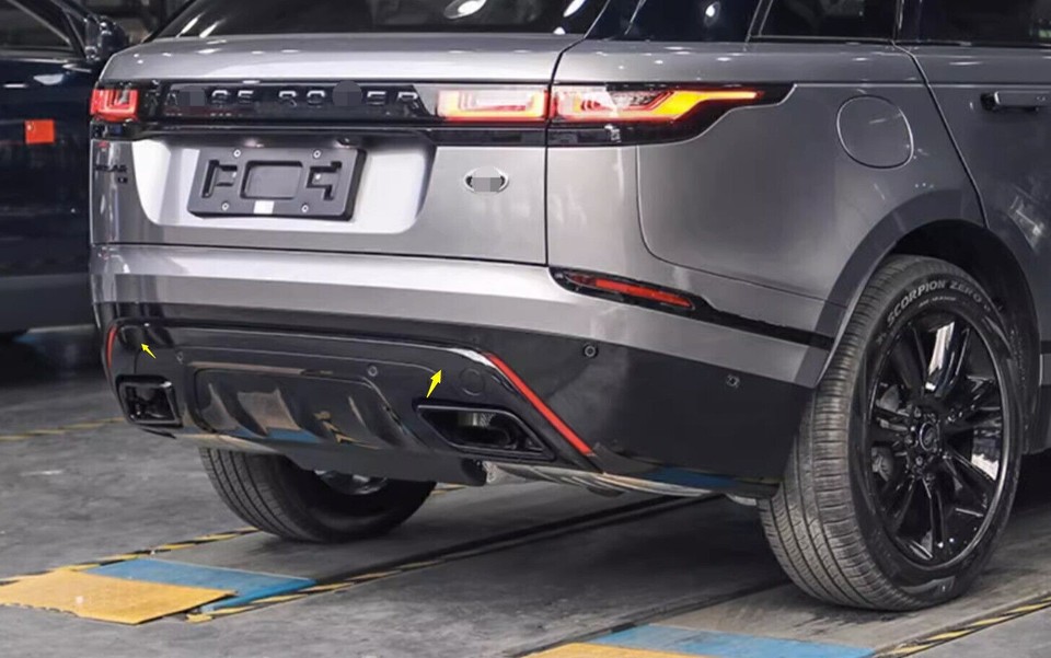 For Range Rover Velar HSE 2018-2024 Glossy Black Rear Bumper Protect ...