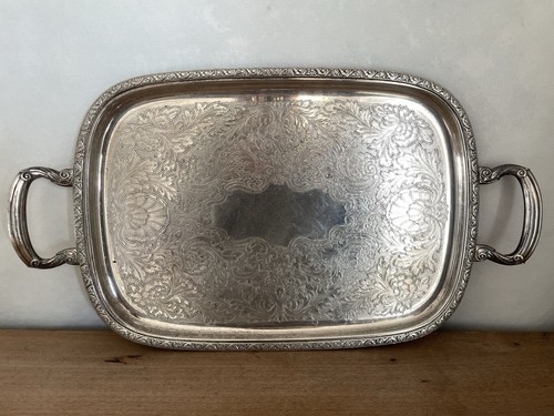 Vtg. Oneida Silver lated Butlers Serving Tray 24" x 14.5" | eBay