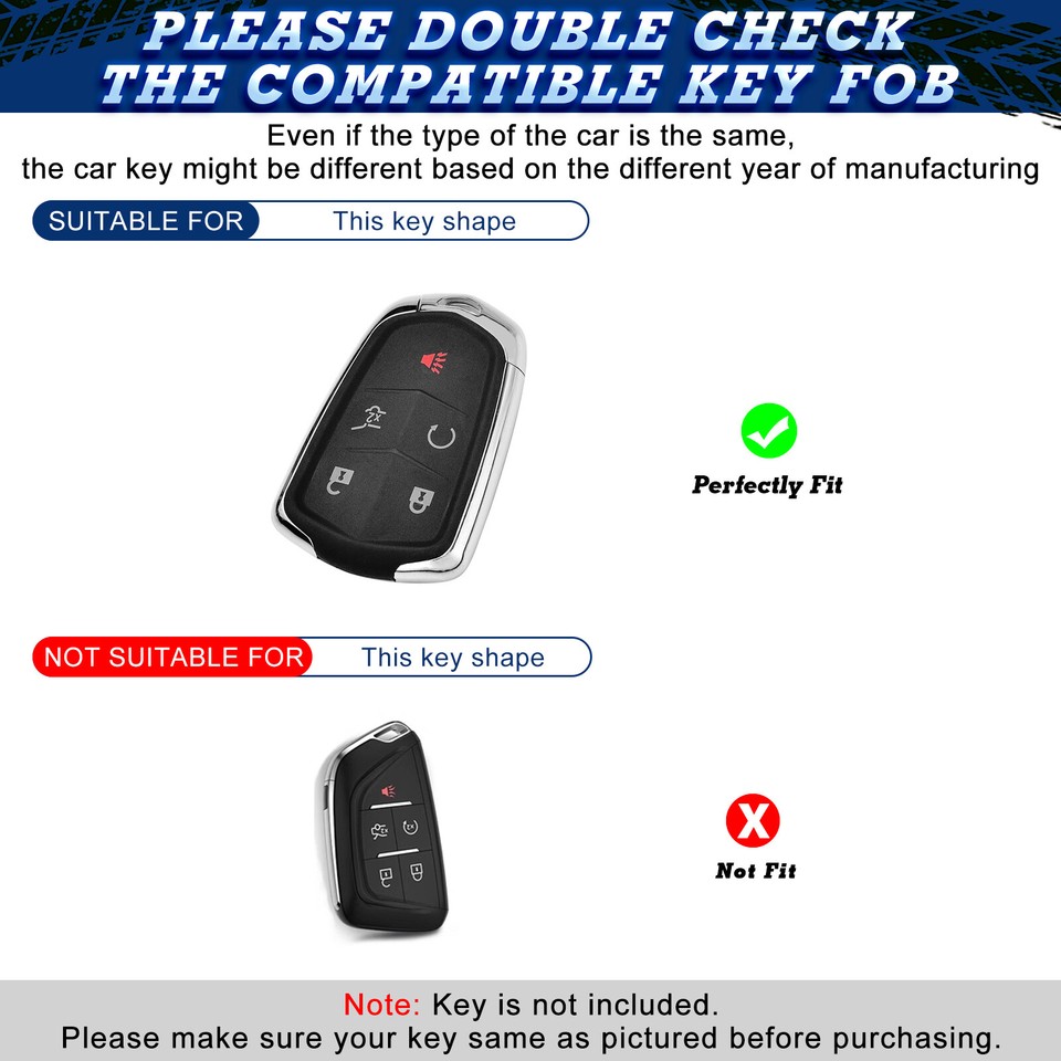 Full Seal Remote Key Fob Case w/Keychain For Cadillac Escalade ESV XT5 ...