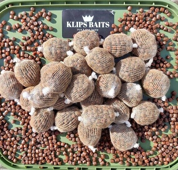 50 Pre Tied Filled Ellipse Pellet PVA Mesh Bags 4 Sizes or Mixed | eBay UK