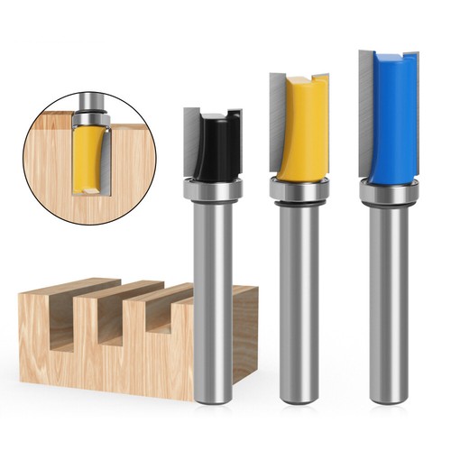 8mm Shank Flush Trim Router Bit Set Straight Template Pattern Cutter ...
