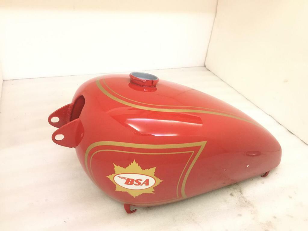 BSA B31 RED PAINTED ALUMINUM FUEL PETROL TANK WITH BRASS CAP & TAP|Fit ...