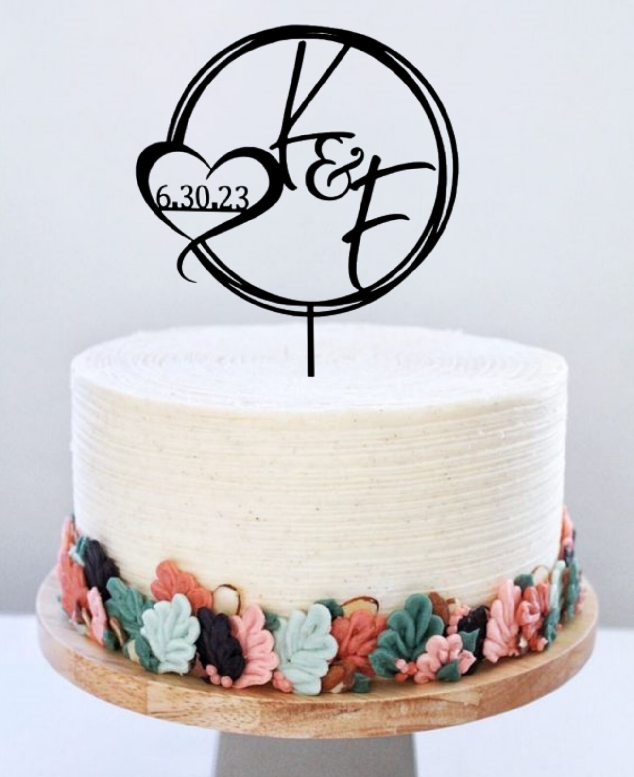 W Monogram Wedding Cake Toppers
