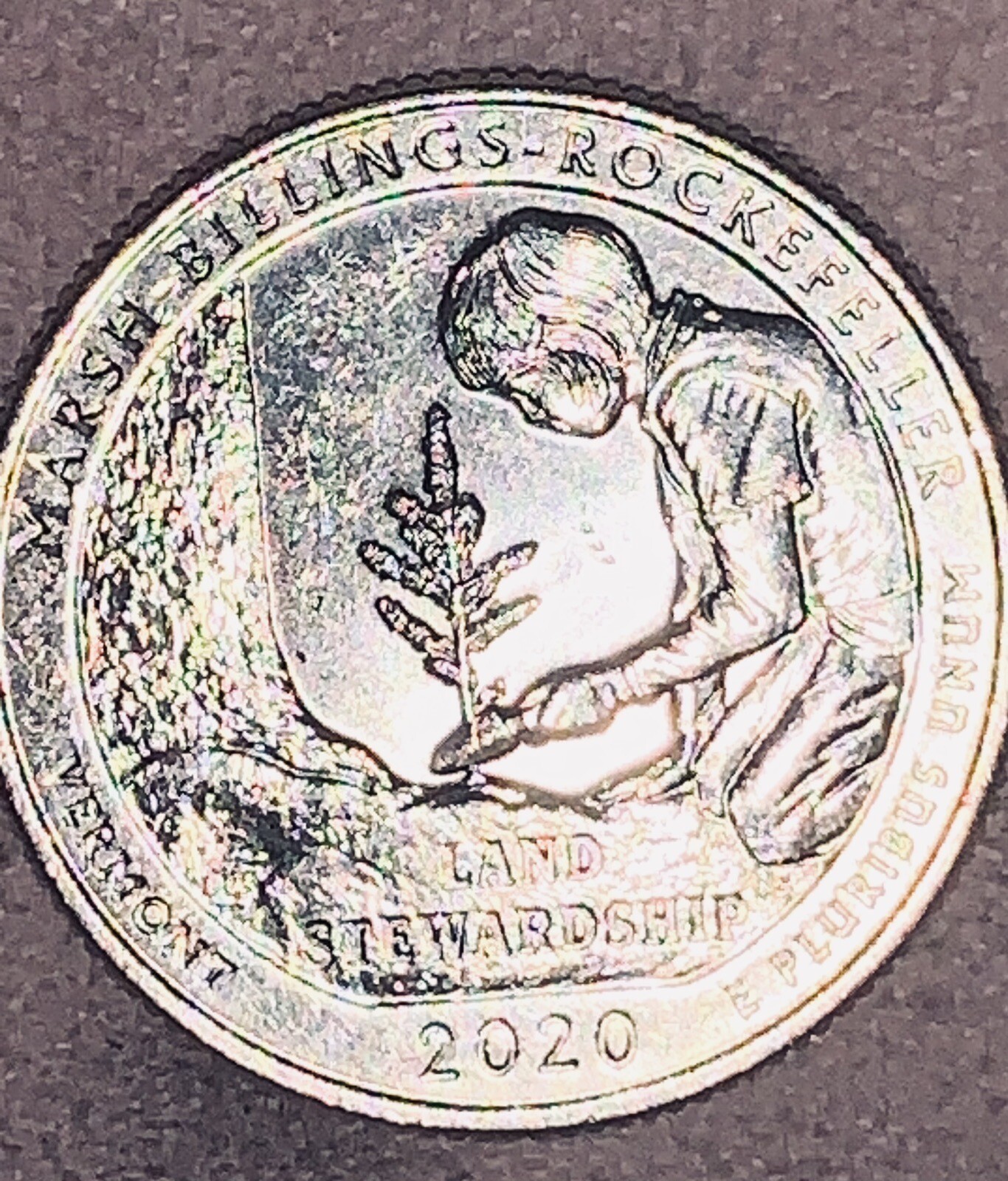 2020 W V75 Vermont Marsh-Billings Rockefeller Quarter- Struck & Die ...
