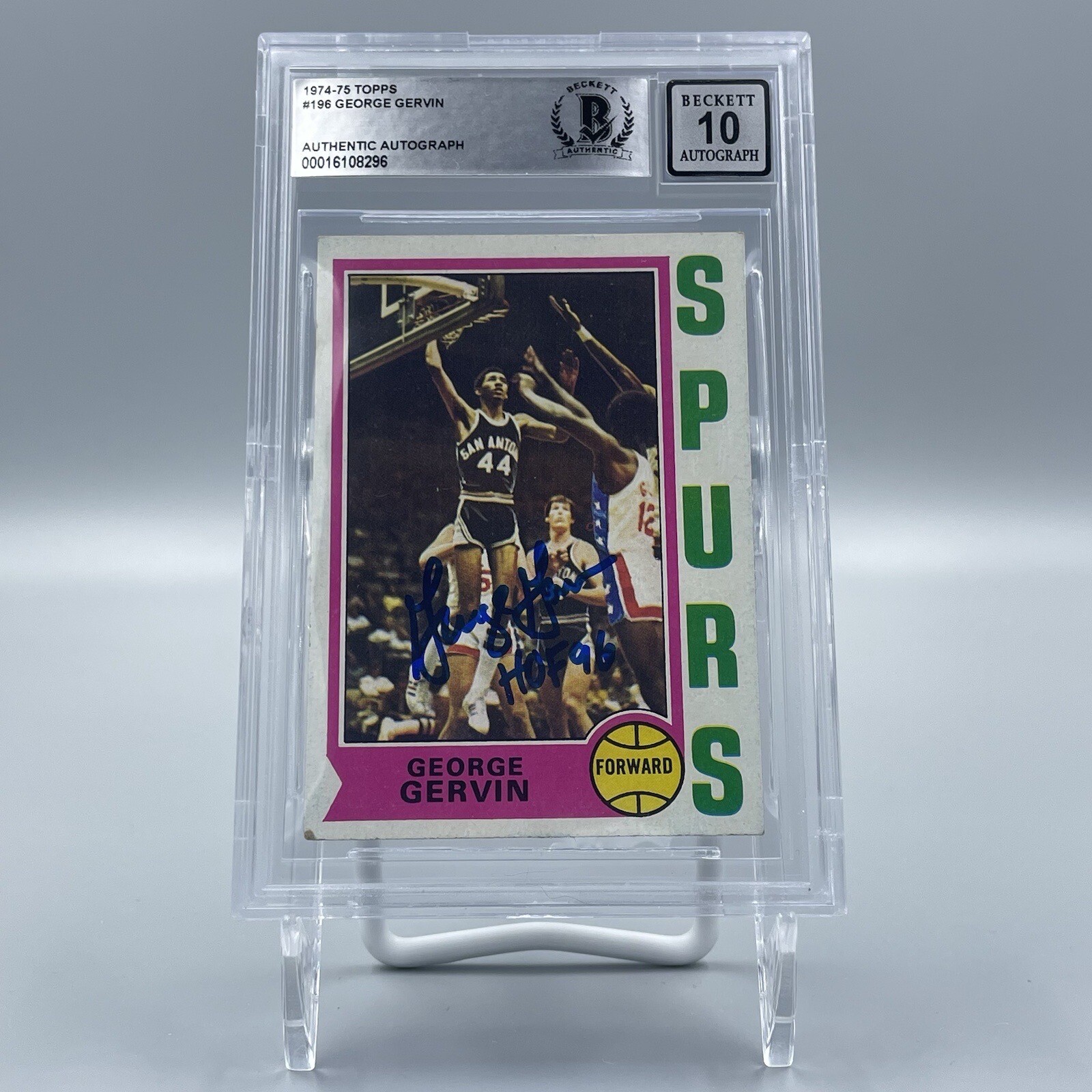 George Gervin Signed Autographed 1974-75 Topps #196 RC Card Beckett BAS ...