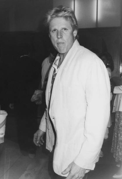 Gary Busey wearing a white jacket Los Angeles California 1987 Old Photo ...